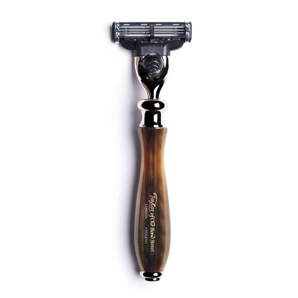 Taylor of Old Bond Street Mach 3 with Faux Horn Victorian Handle Razor ...