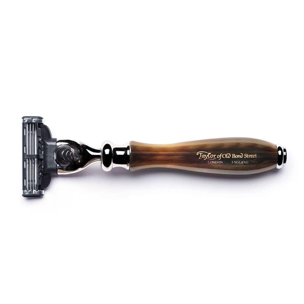 Taylor of Old Bond Street Mach 3 with Faux Horn Victorian Handle Razor ...